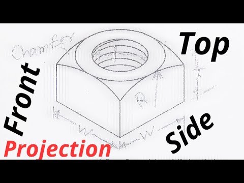 square nut projection front side & top view Full HD - YouTube