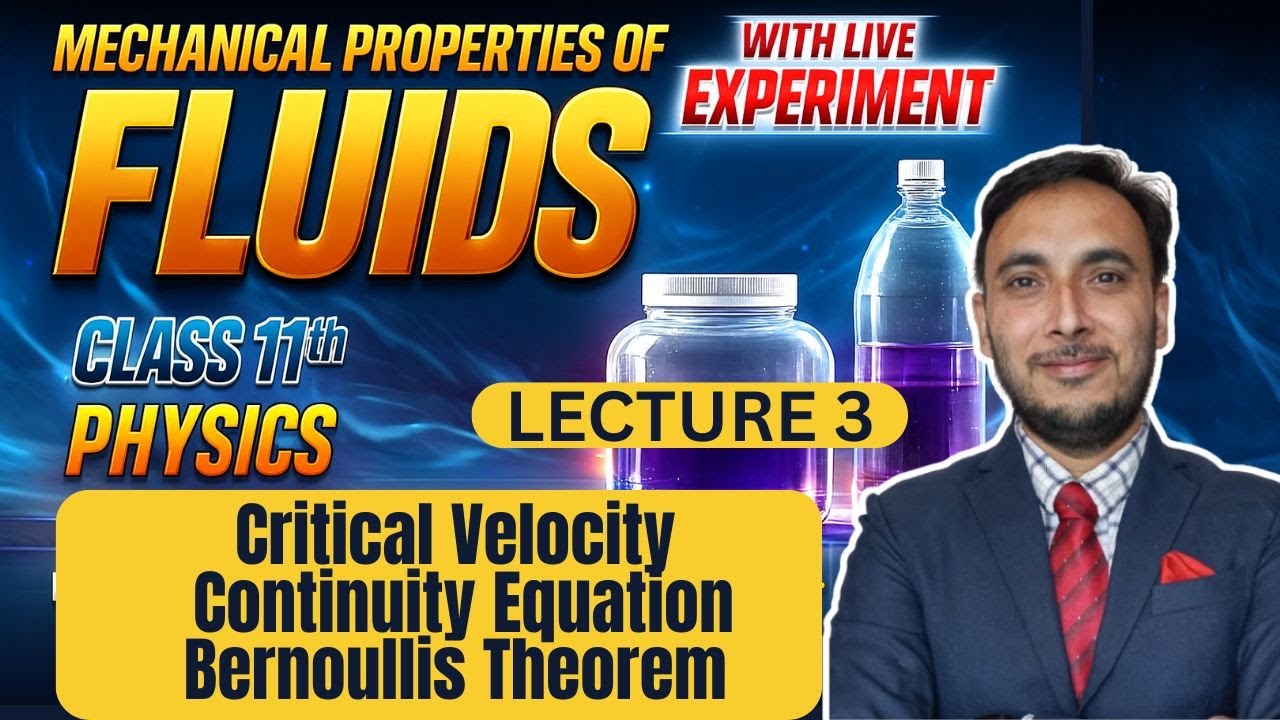 Mechanical Properties of Fluids Lecture 3 || Critical Velocity ...