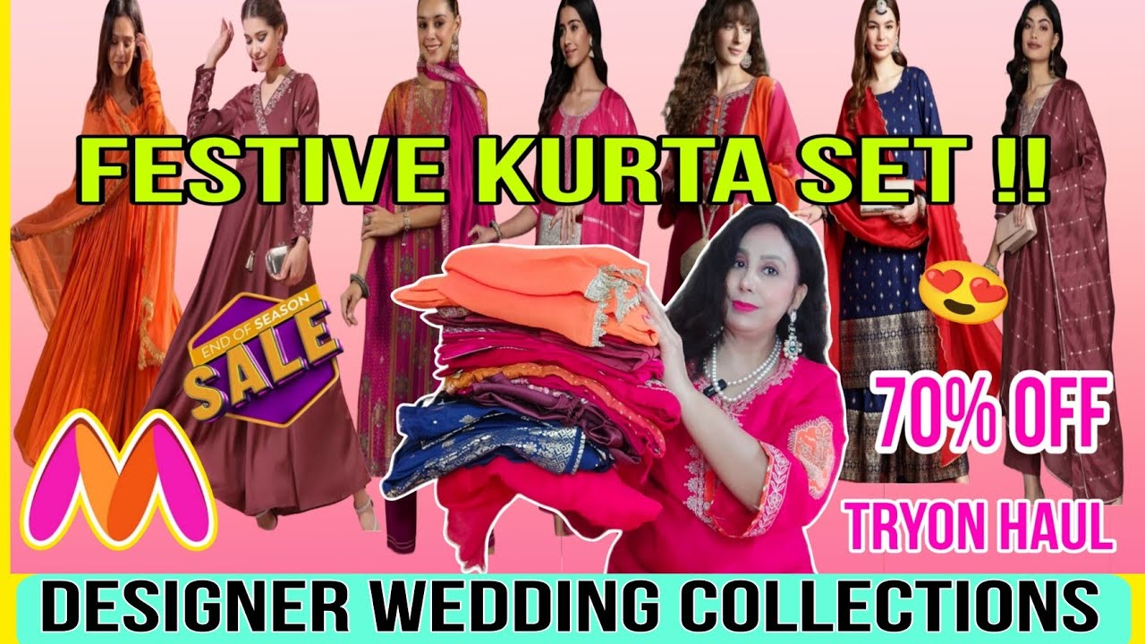 'HUGE' Festive/Wedding Wear Kurta Dupatta Sets From Myntra🩷Anarkali ...