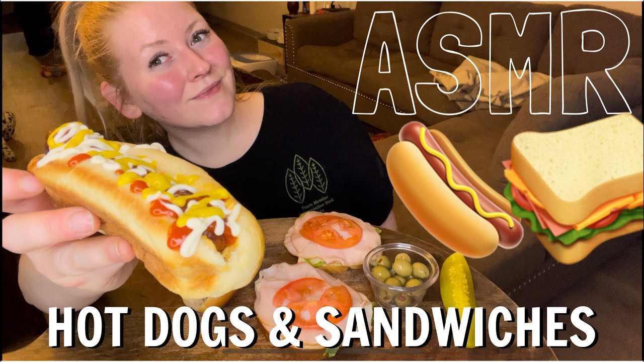 HOT DOGS 🌭 & SANDWICHES 🥪 ~ ASMR MUKBANG Relaxing Eating Sounds 먹방 ...