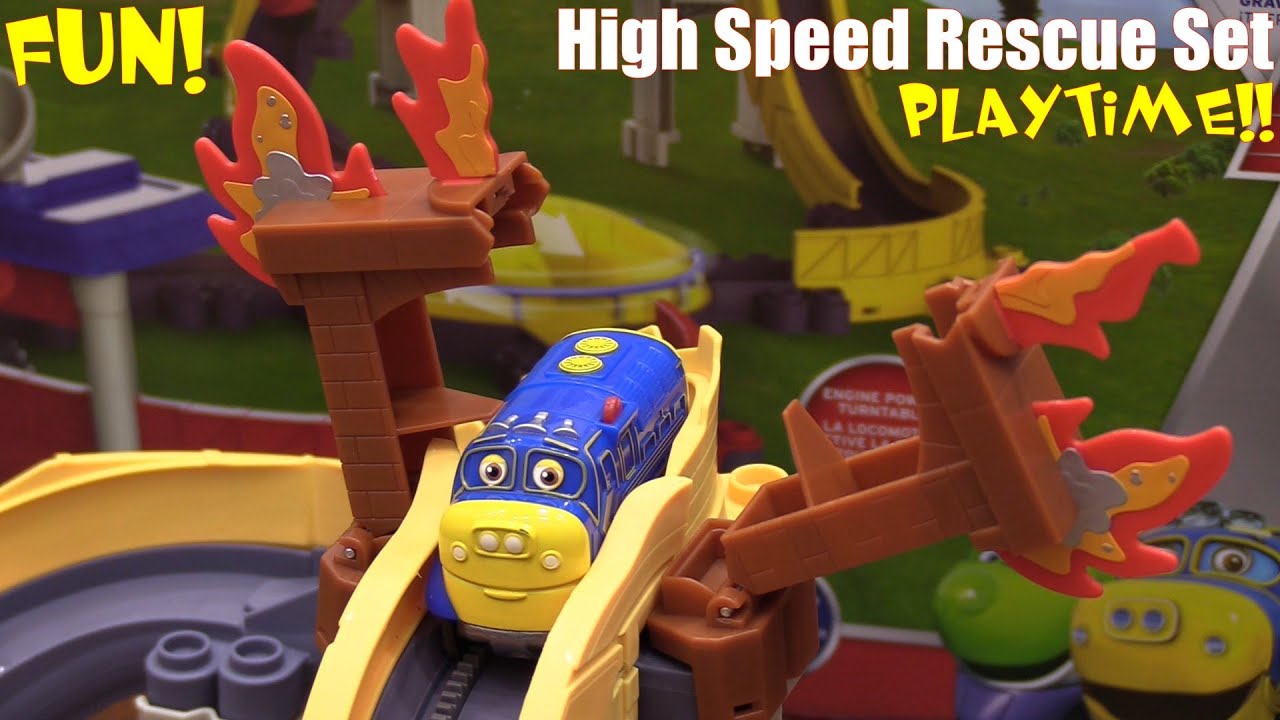 Kid's Toy Trains: Chuggington Stacktrack High Speed Rescue Set Playtime ...