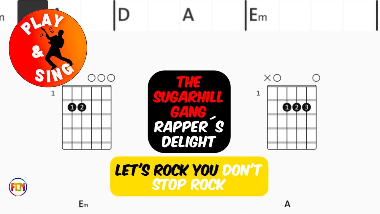 THE SUGARHILL GANG Rapper´s Delight FCN GUITAR CHORDS & LYRICS - YouTube