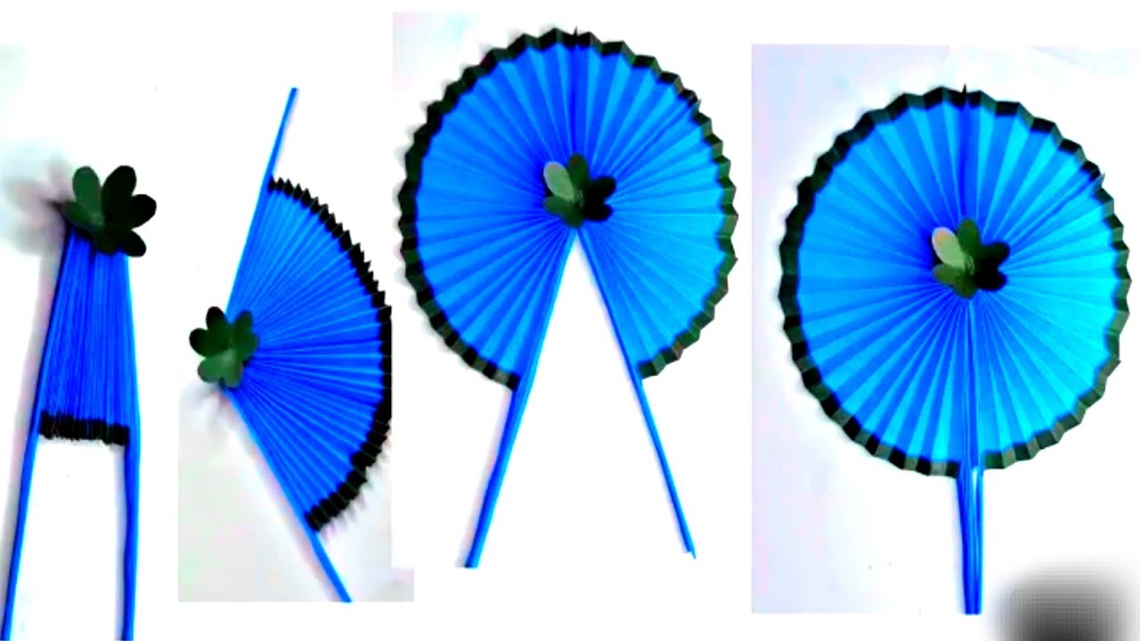 DIY paper Craft Fan / How to Make Easy Paper Fan / Unique Craft Ideas ...