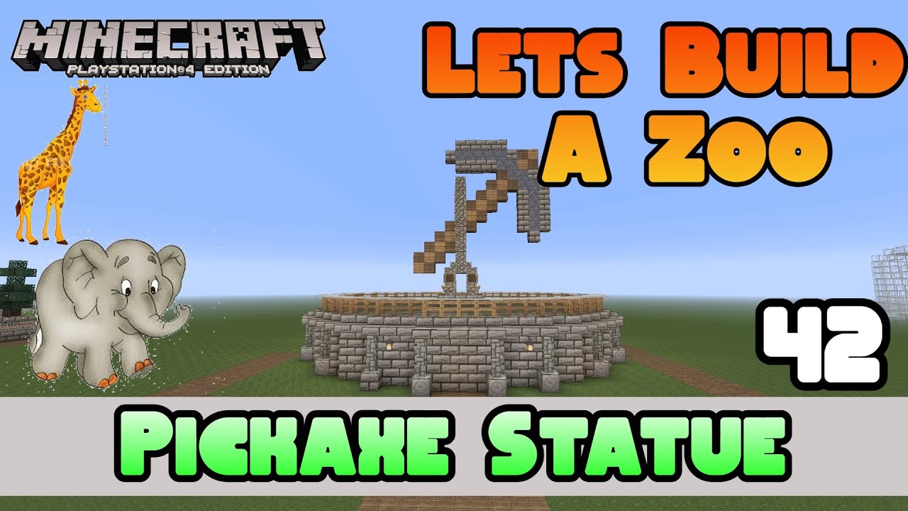 Minecraft :: Lets Build A Zoo :: Pickaxe Statue :: E42 - YouTube
