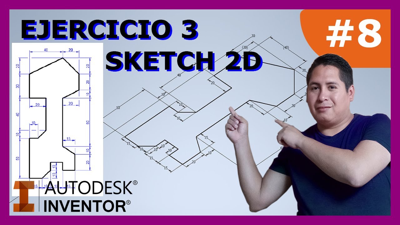 ️Dibujar con Dimensionado - SKETCH 2D - EJERCICIO #3 - CURSO INVENTOR ...