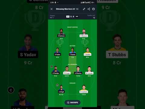 SA VS IND DREAM TEAM PREDICTION - YouTube