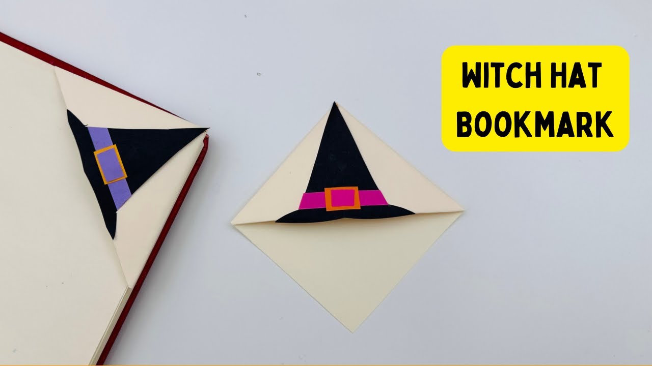DIY Paper Witch Hat Bookmark | How To Make Halloween Bookmark / Origami ...
