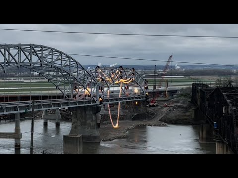 Buck O'Neil Bridge Middle Arch Demo (all angles) - YouTube