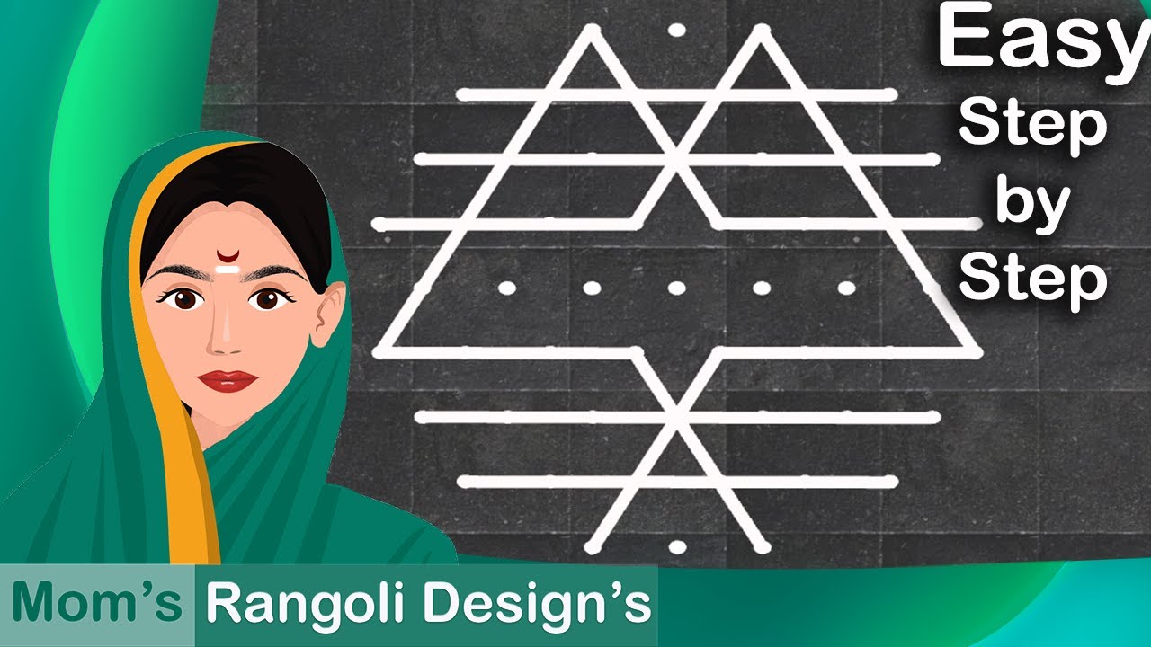 How to Draw Simple Kubera Kolam - Kubera rangoli for blessings of Lord ...