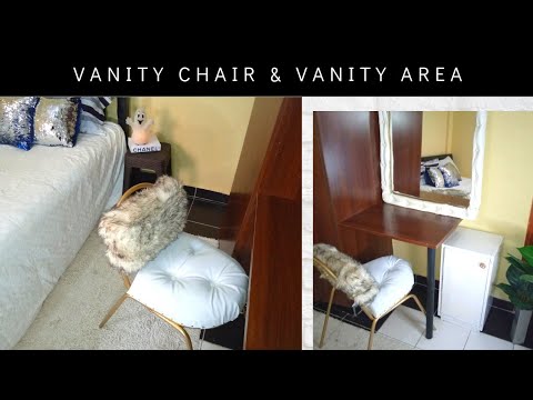 DIY Vanity Chair| How To Make Your Own Vanity| Upholster A Vanity chair ...