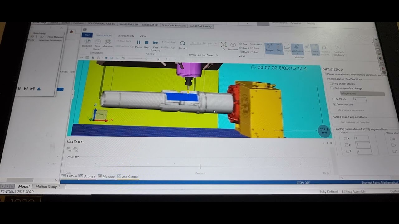 A axis solidcam , 4axis solidcam machsim , - YouTube