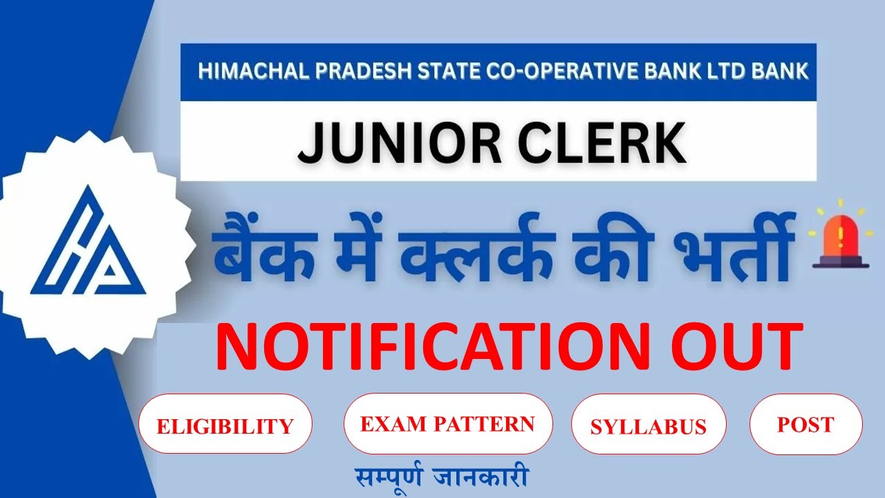 HPSCB 2024 Junior Clerk Notification Out | Himachal Pradesh State ...