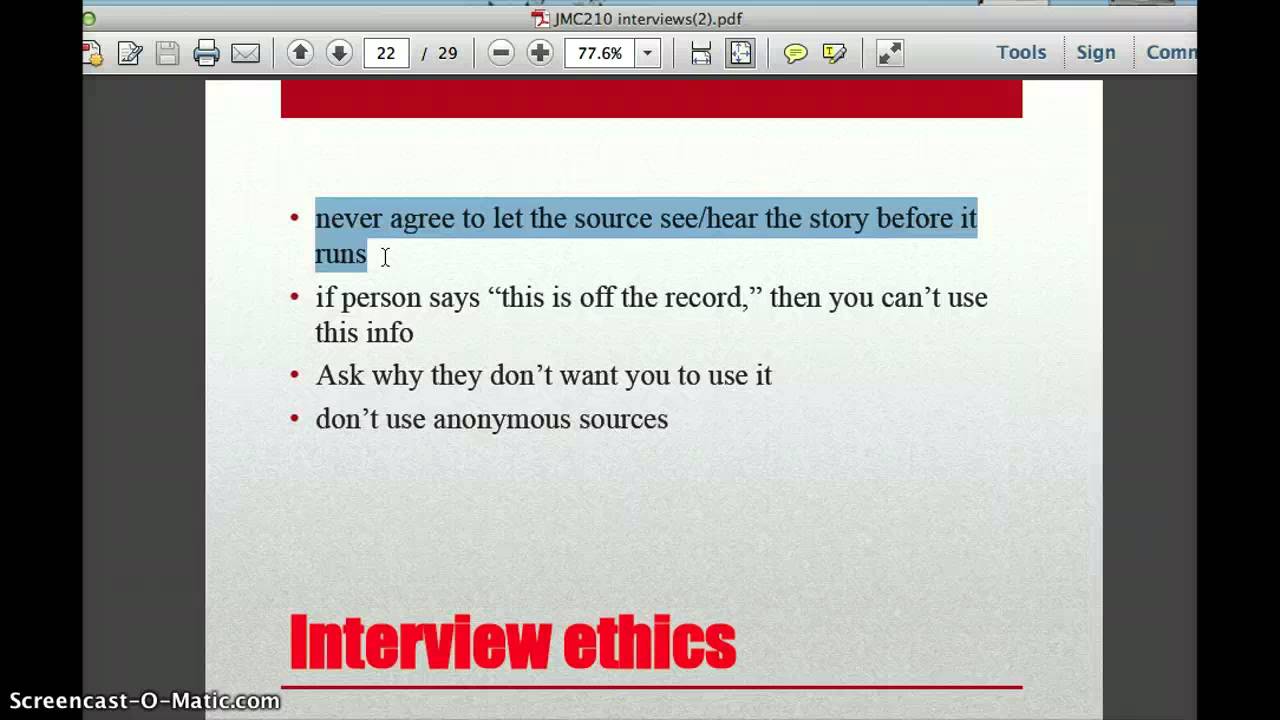 Interviewing 2: The Interview and the Postview - YouTube