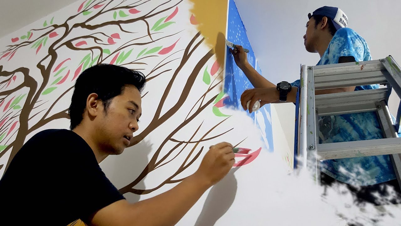 Melukis Mural Sederhana - YouTube