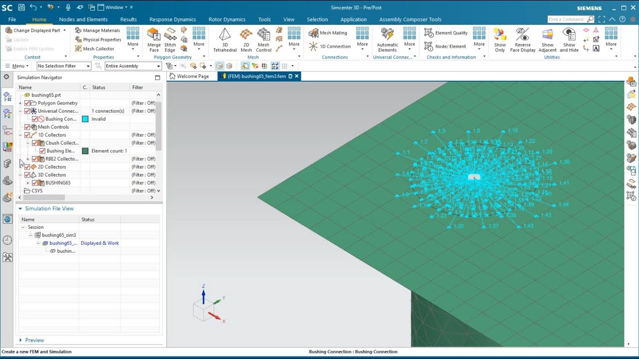 Simcenter 3D Universal Connections: How to make a zero length CBUSH and ...