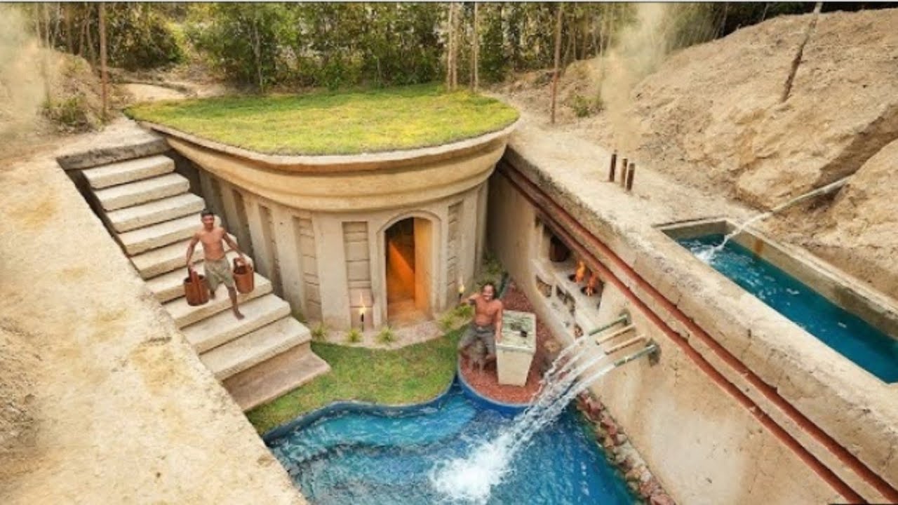 100 DAYS building A Modern house under the earth | LUXARYiest 🏠 😲 - YouTube