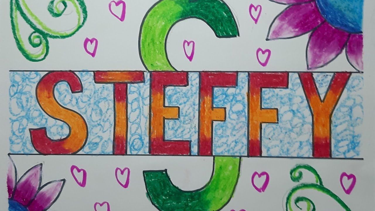 Name design || How to draw name design || name design with oil pastel ...