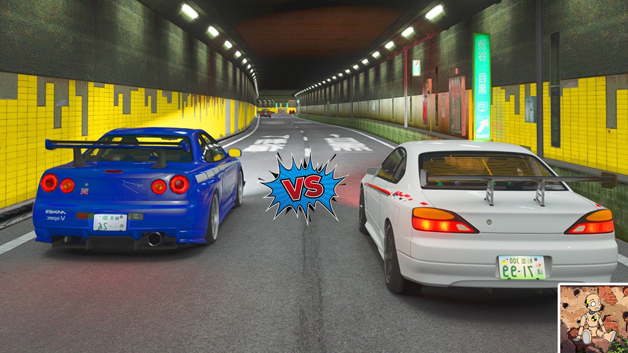 Highway Hunting in Assetto Corsa: Nissan S15 vs GTR R34 - YouTube
