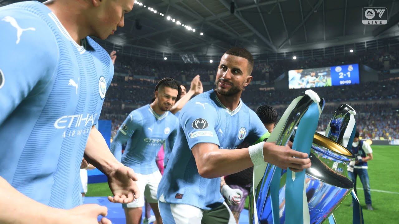 EA Sports FC 24 - Manchester City LIFT The UEFA Champions League Trophy ...