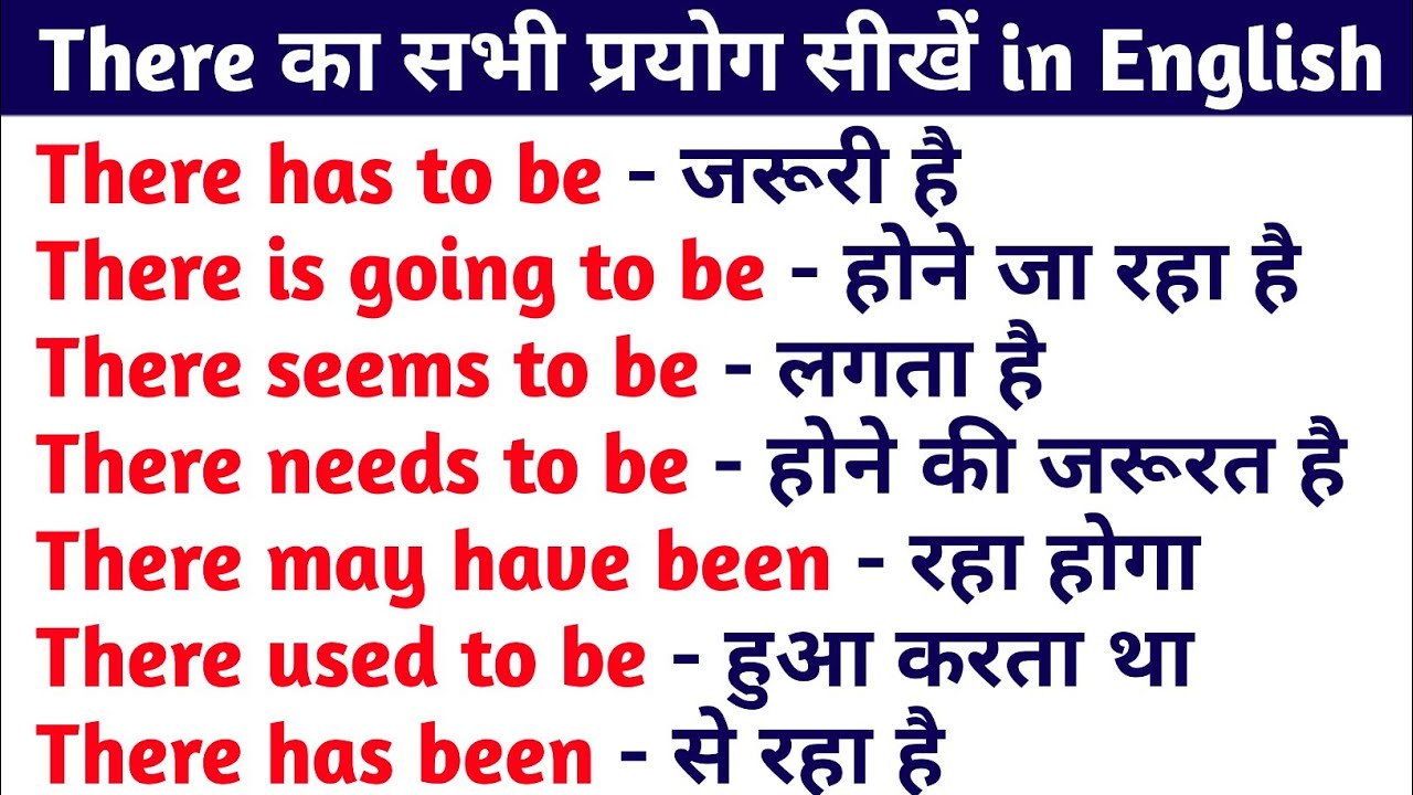 There(देयर) का सभी प्रयोग सीखें | Use of There in English | Uses of ...