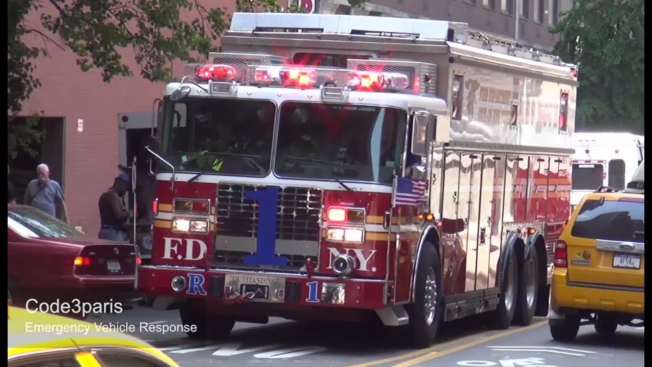 FDNY Rescue 1 Responding From Quarters - YouTube