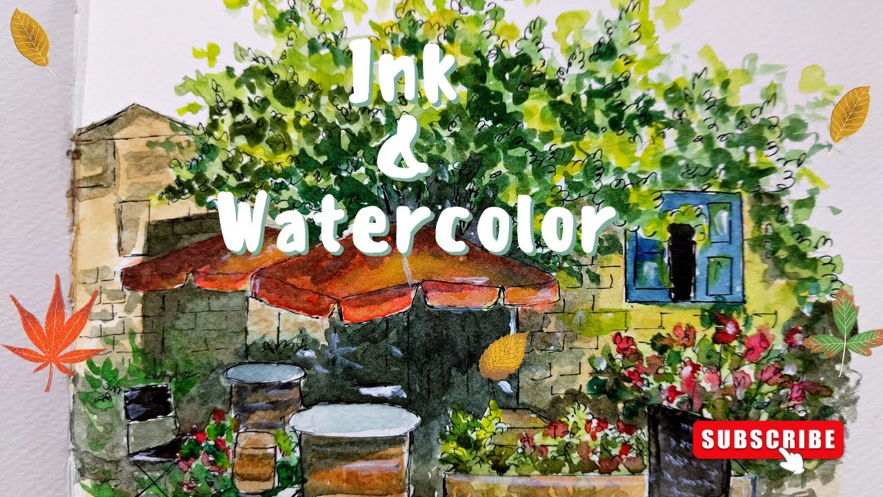 Sketching with Ink and Watercolor|| Daily Warm up - YouTube