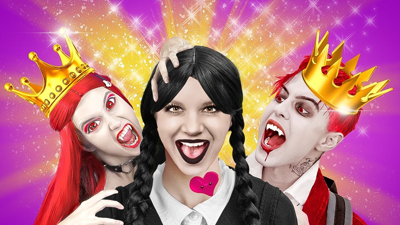 MERLINA ADDAMS fue ADOPTADA por una FAMILIA DE VAMPIROS RICOS en ...