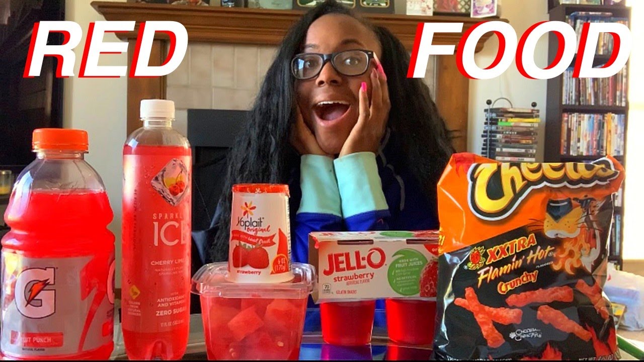 ONLY EATING RED FOODS FOR 24 HOURS CHALLENGE - YouTube