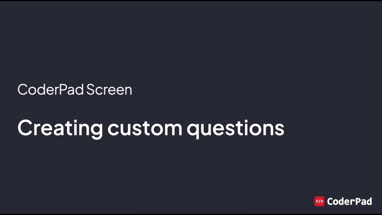 Getting Started with Screen Part 3: Creating custom questions - YouTube
