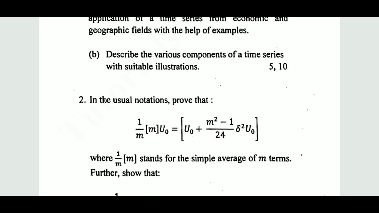 Time Series Analysis, B.Sc (Hons) Statistics DSE-2, Previous year ...