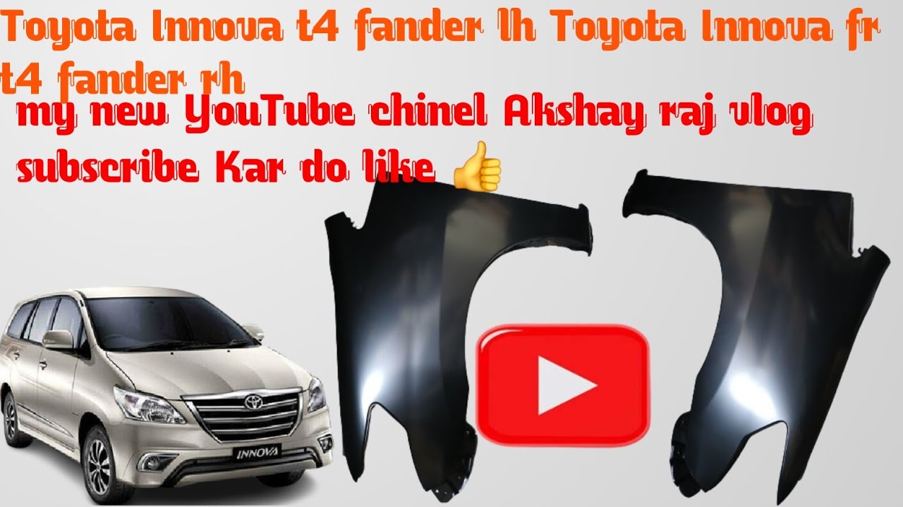 Toyota Innova t4 fr fander rh and Toyota Innova t3 fander lh - YouTube