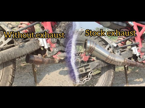 Motorhead scrambler 250 stock exhaust vs without exhaust - YouTube