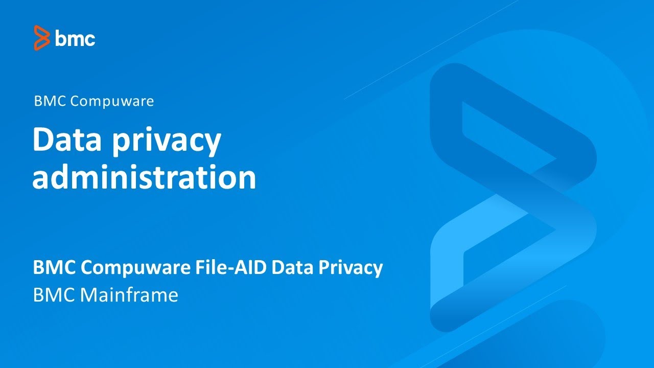 BMC Compuware File-AID Data Privacy - Data privacy administration - YouTube