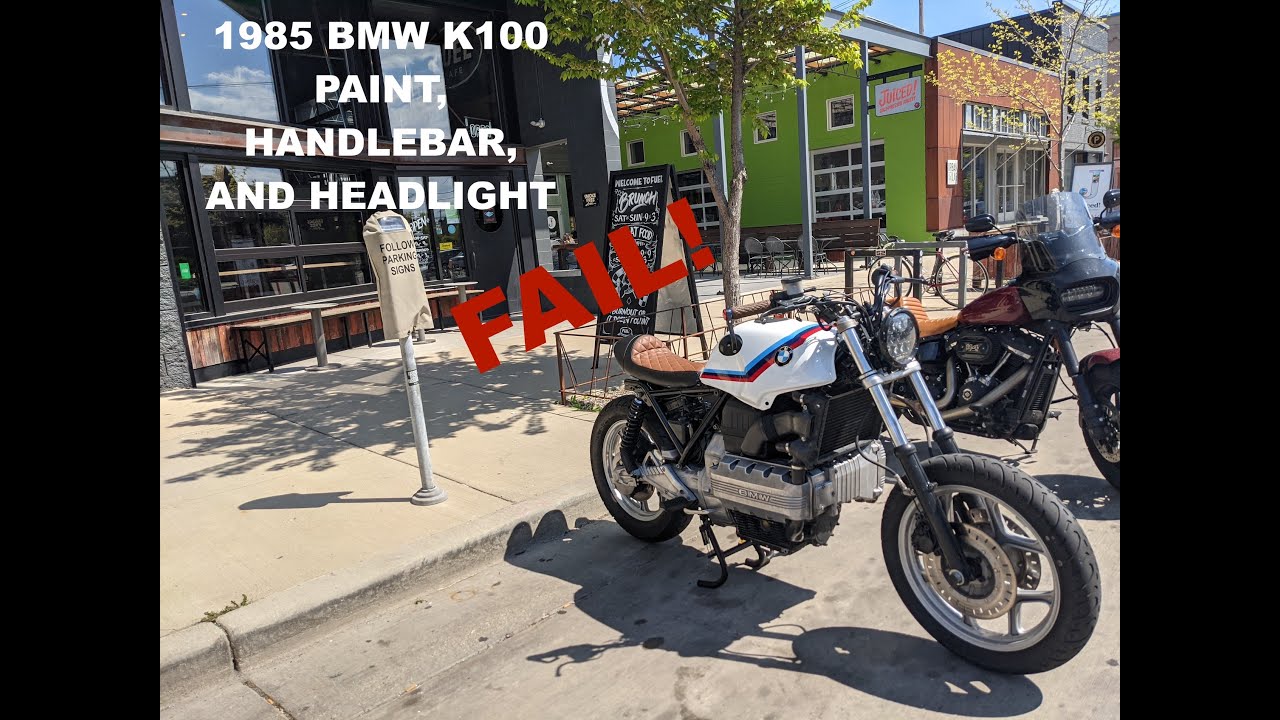 EPS7 - 1985 BMW K100 Paint, Handlebars, & Headlight FAIL! - YouTube