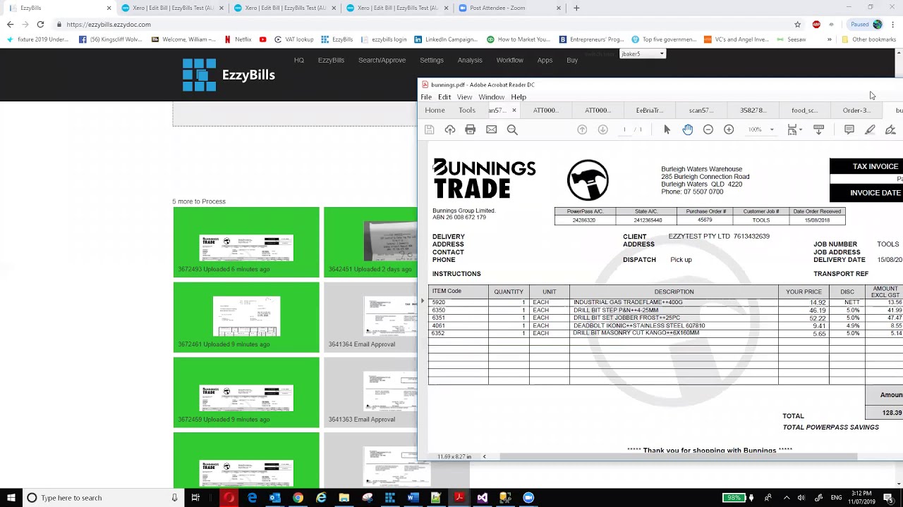 EzzyBills Line Item Extraction to Xero QuickBooks MYOB NetSuite - YouTube