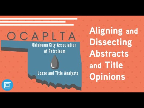 OCAPLTA - Aligning and Dissecting Abstracts and Title Opinions - YouTube