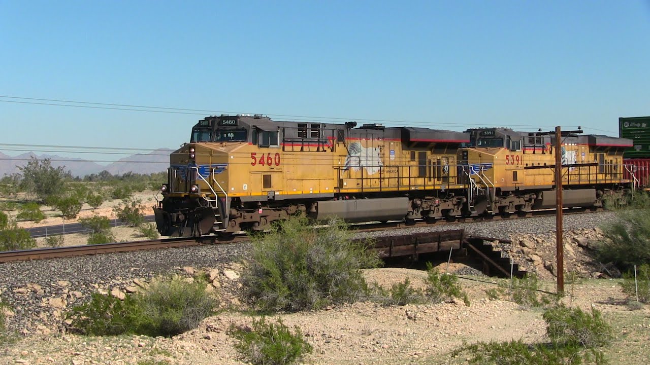 Union Pacific 5460 West At MP 860.32 Of The Gila Sub 2-9-15 - YouTube