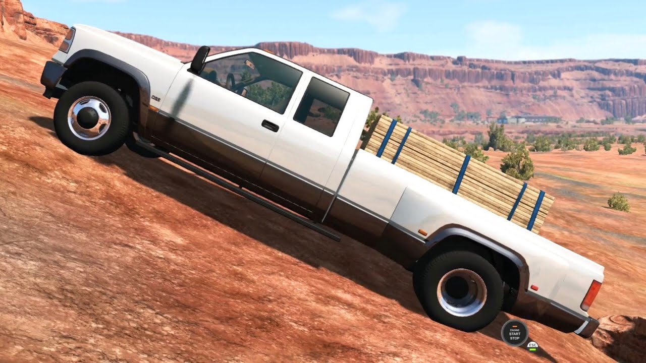 BeamNG Drive - Dually Transporting Wood Planks Off Road in Utah - YouTube