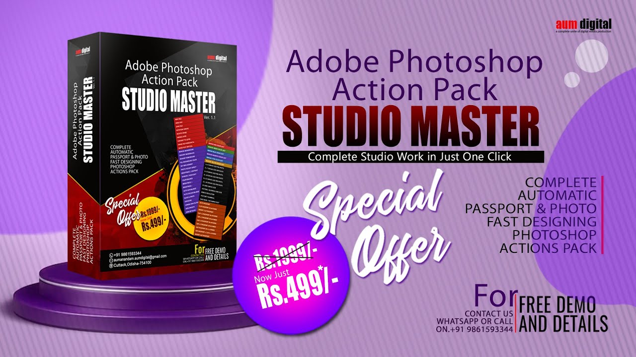 Adobe Photoshop Action Pack "Studio Master" Every Thing Just a Click ...