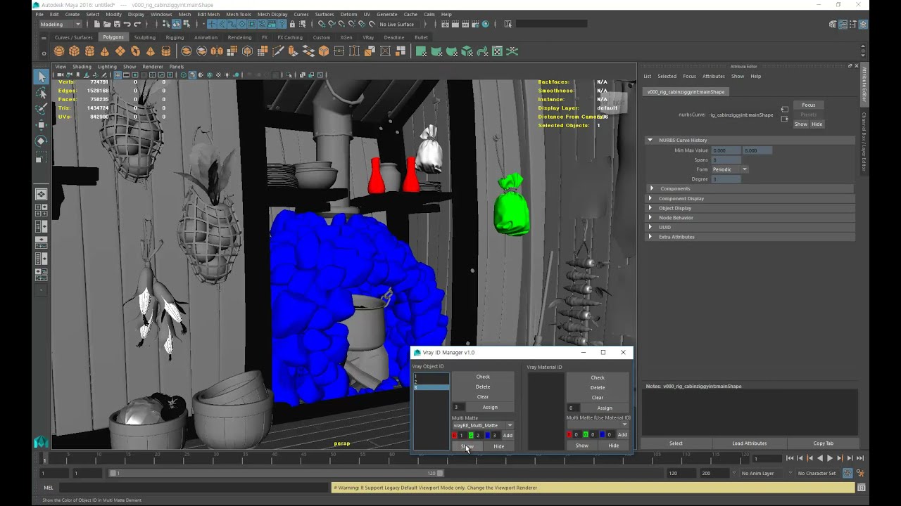 Maya Vray ID Manager (object ID, material ID, multimatte) - YouTube