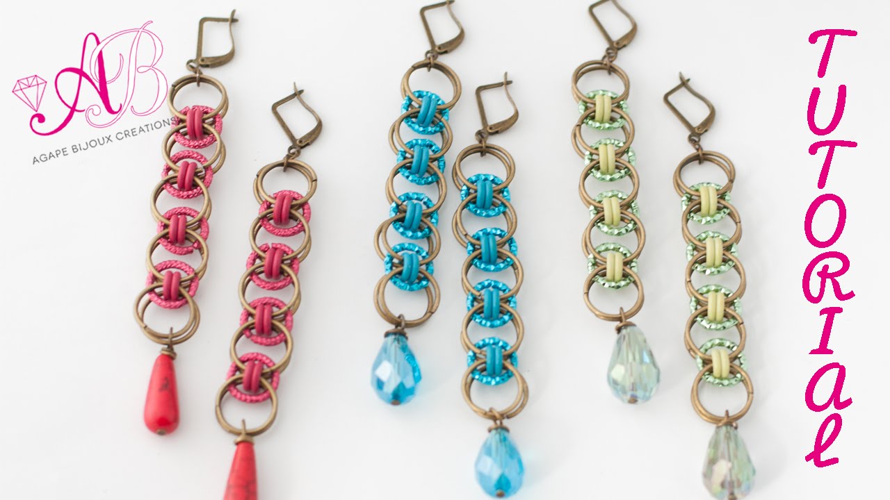DIY Tutorial Orecchini helm chain - YouTube