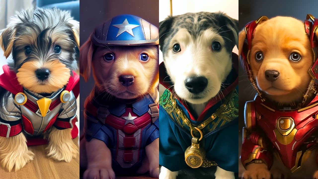 Avengers but Puppies 🦸 All Characters. TOP 30 Marvel Superheroes - YouTube