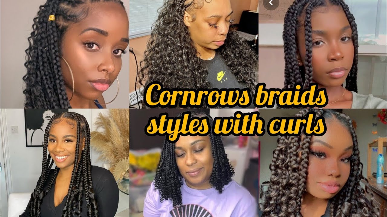 Cornrows braids hairstyles with curls | Cornrow ponytail hairstyles ...