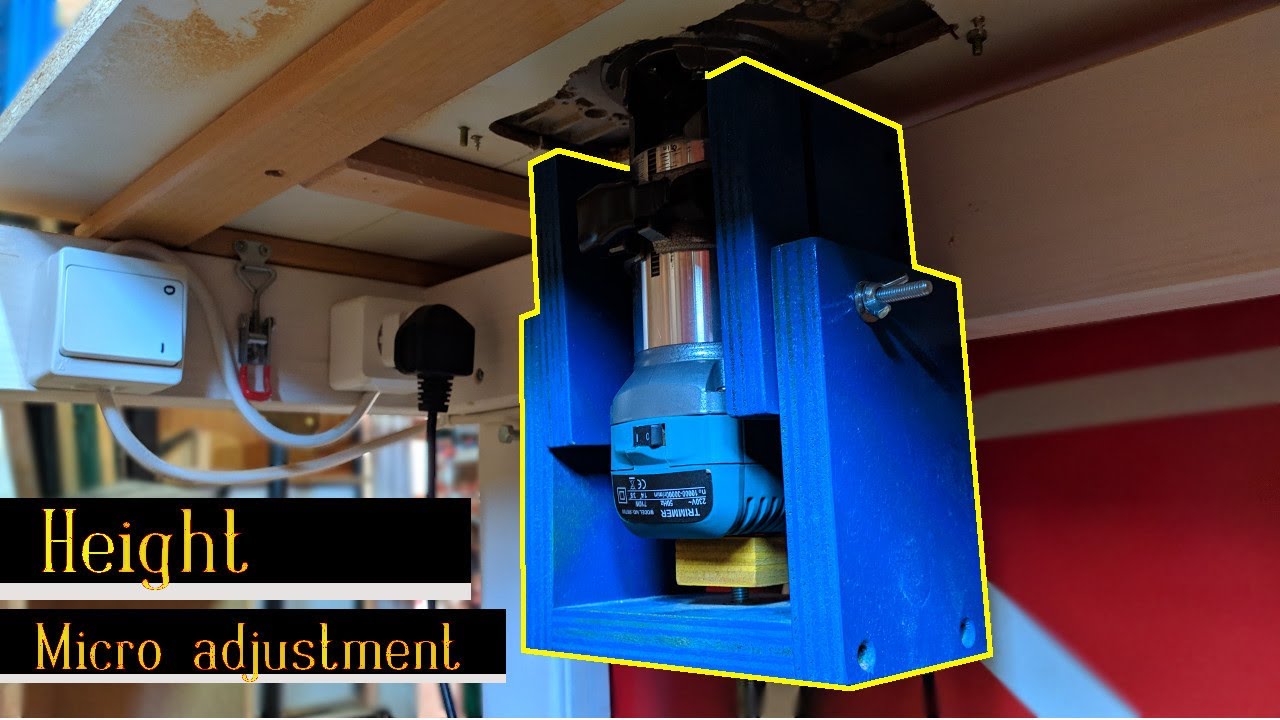 Palm router on the table saw (with height micro adjustment) - YouTube