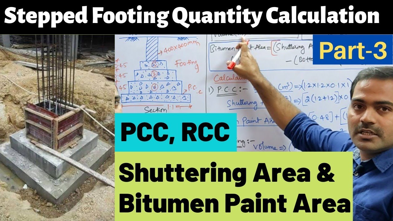 How to calculate quantity of isolated footing | Stepped Footing ...