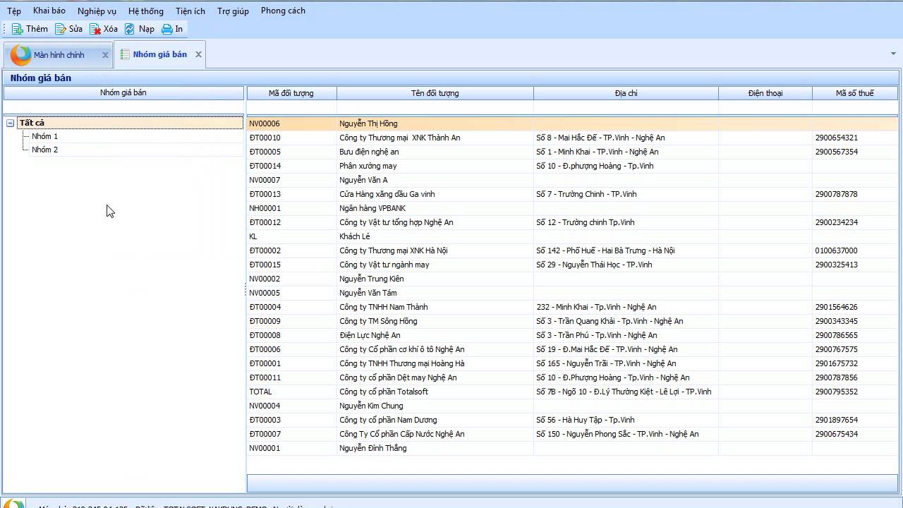 Hướng dẫn khai báo nhóm giá bán trong phần mềm kế toán Totalsoft - YouTube
