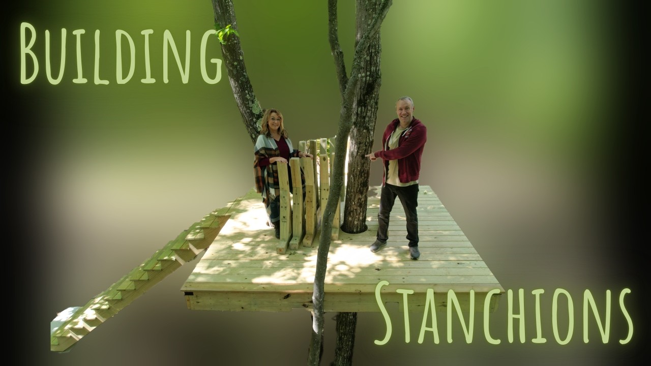 Building Suspension Bridge Stanchions | Off-Grid Treehouse - YouTube