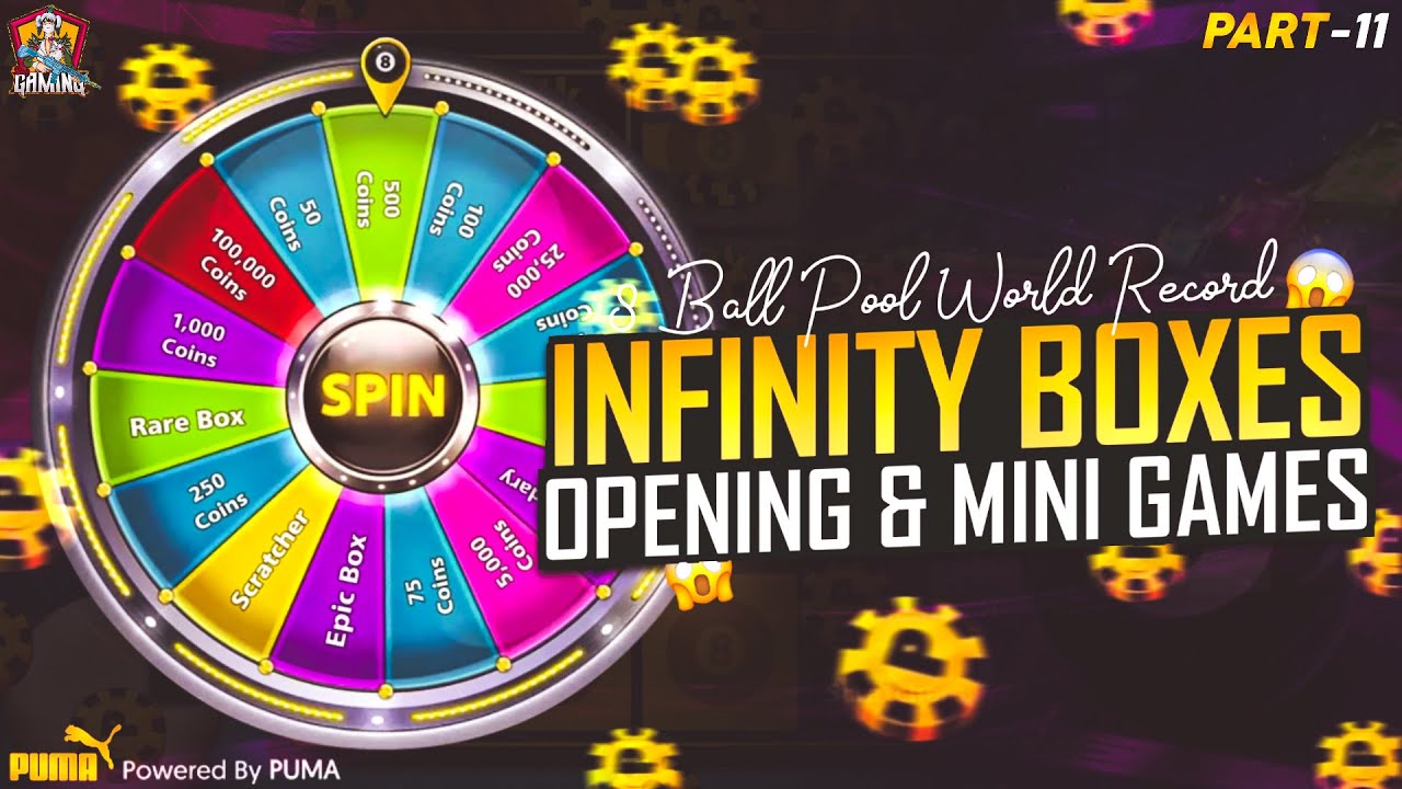 World Record 8 Ball Pool Boxes Infinity Opening and Mini Games Part-11 ...