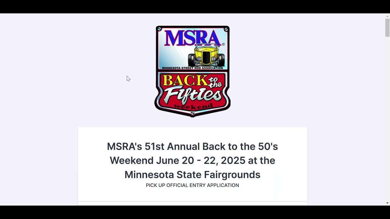How to Register Online for MSRA Back to the Fifties 2025 - YouTube