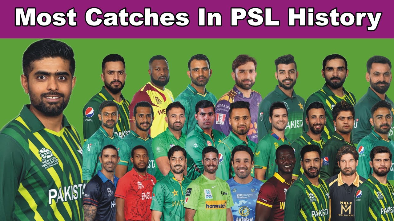 Most Catches In PSL History #list #psl #cricket - YouTube